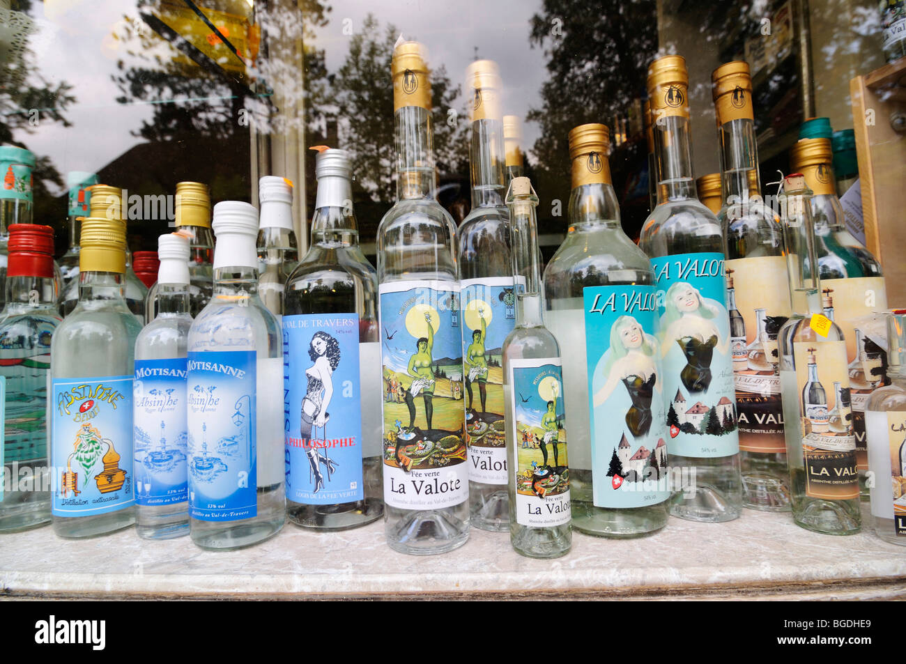 Absinthe liquor, Motiers, Val de Travers, canton Vaud, Switzerland ...