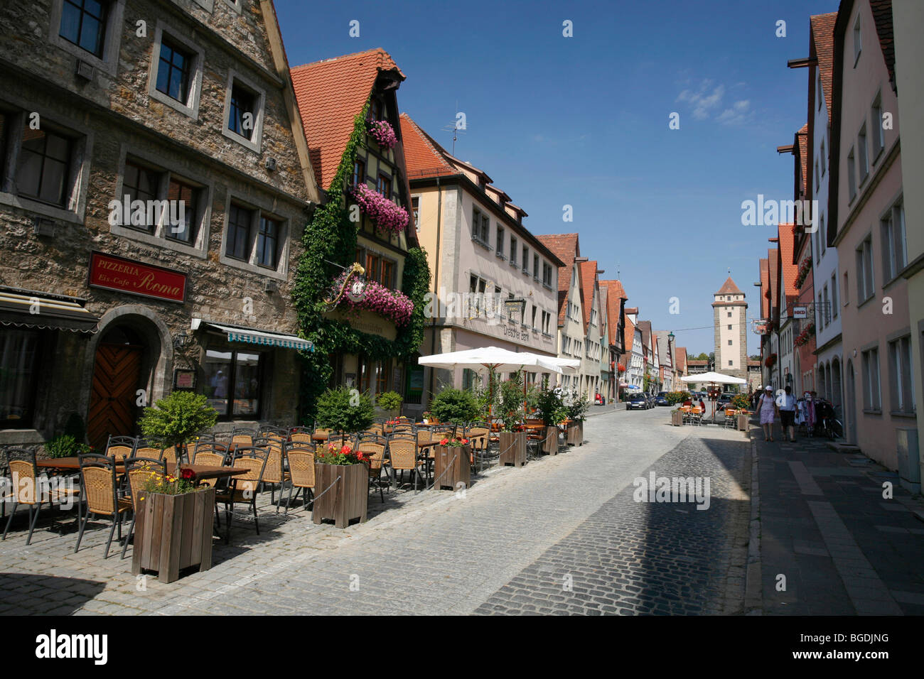 View from the Galgengasse lane to the Galgentor gallows gate, historic ...