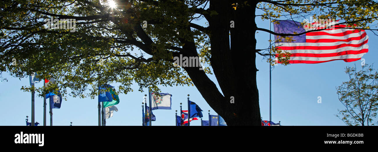 Flag display in Brooklyn, Iowa Stock Photo - Alamy