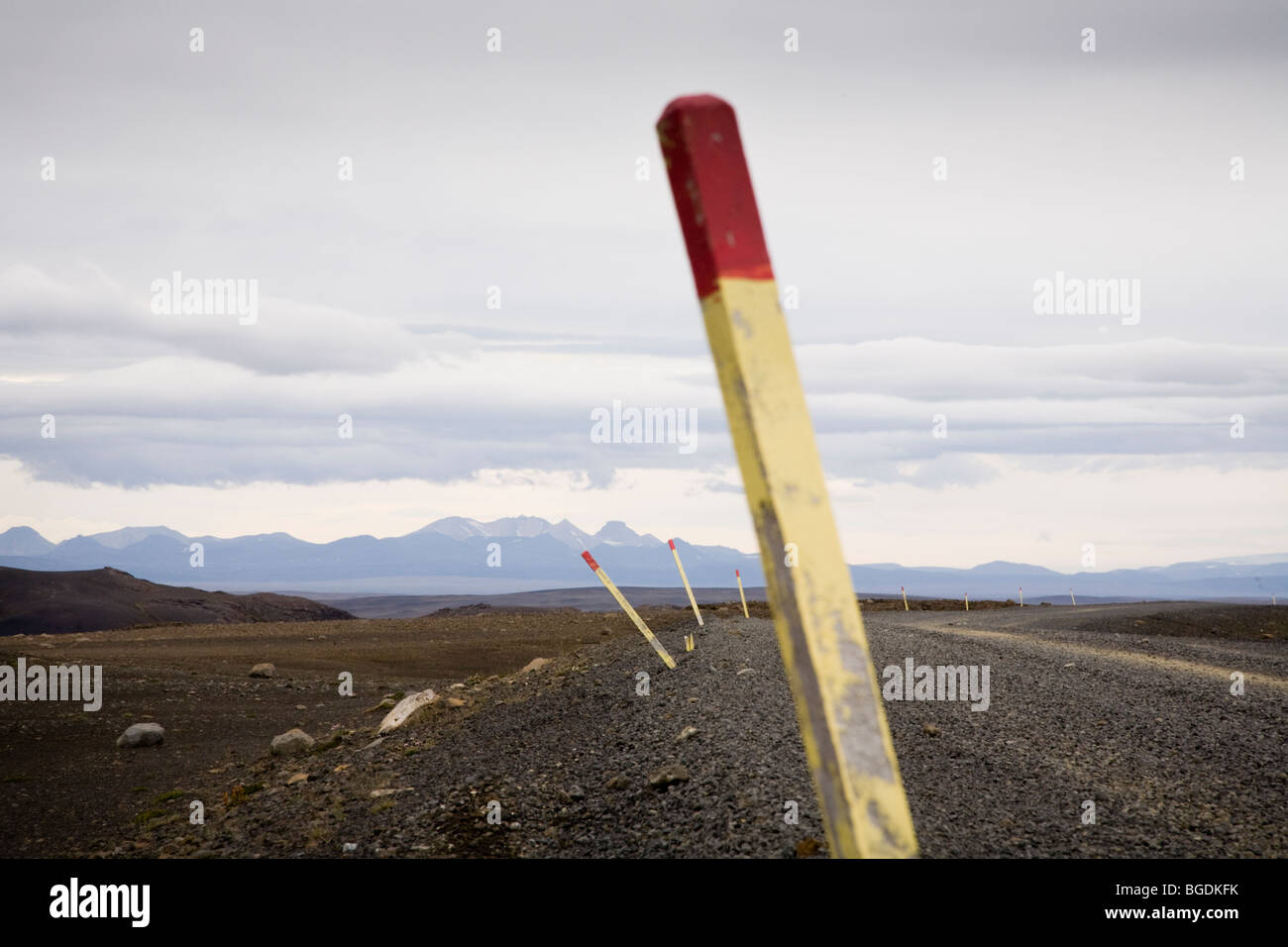 Roadsigns, Sprengisandur highland road, South Iceland Stock Photo - Alamy