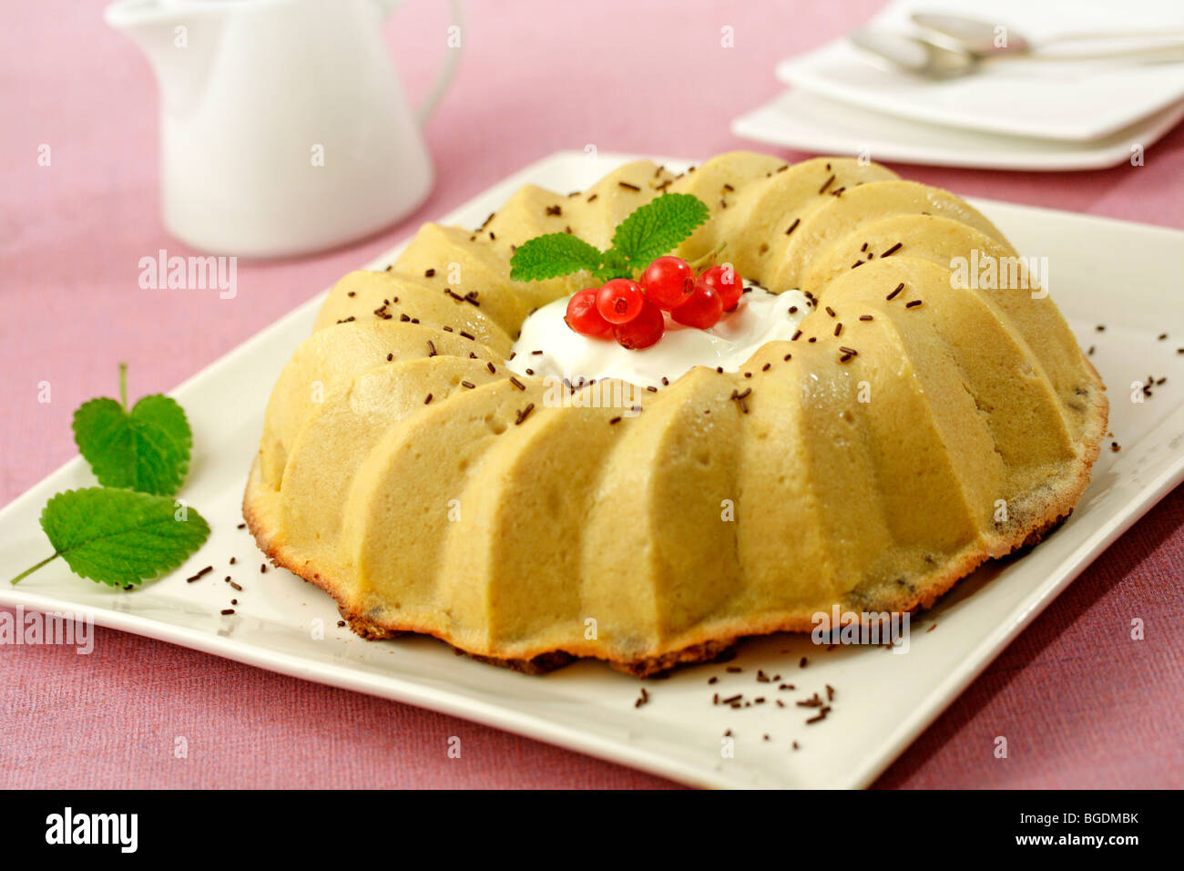 Apple pudding. Recipe available Stock Photo - Alamy