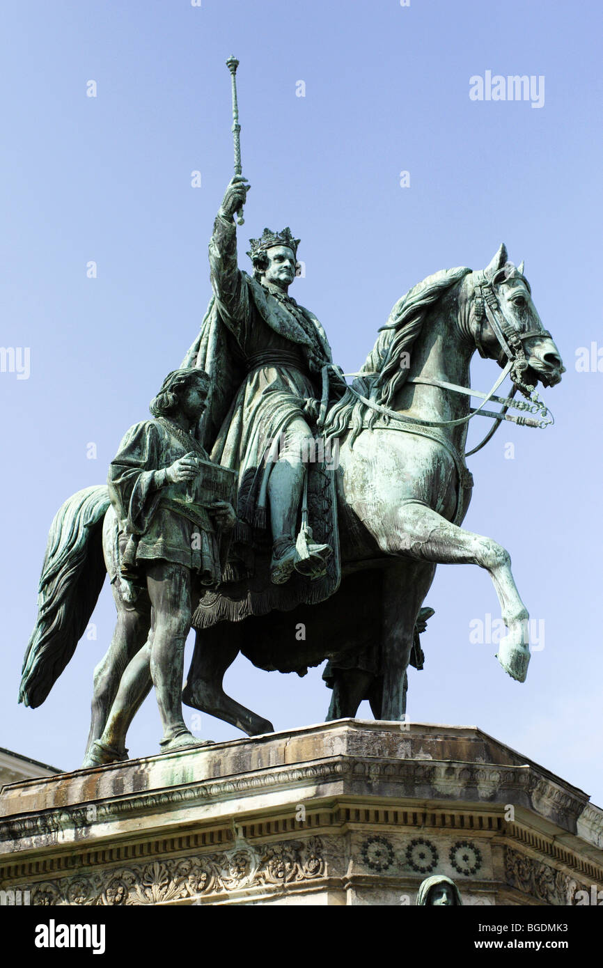 The statue of Ludwig I (1786 - 1868), King of Bavaria, on ...