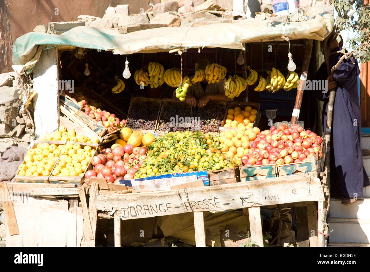 Fruit and Vegetable stall on the Main road in the village of Essaada on ...