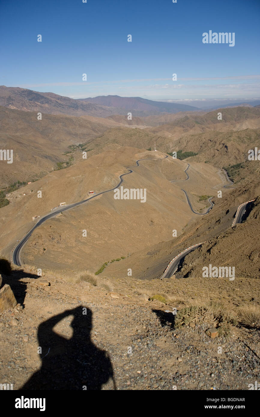 Looking down on the Tizi n Tichka Pass from near the very top of the ...