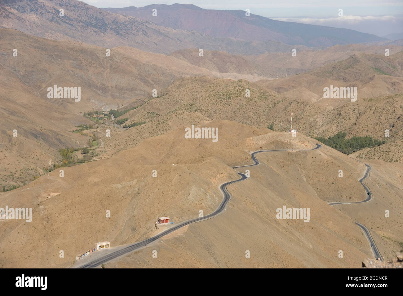 Looking down on the Tizi n Tichka Pass from near the very top of the ...