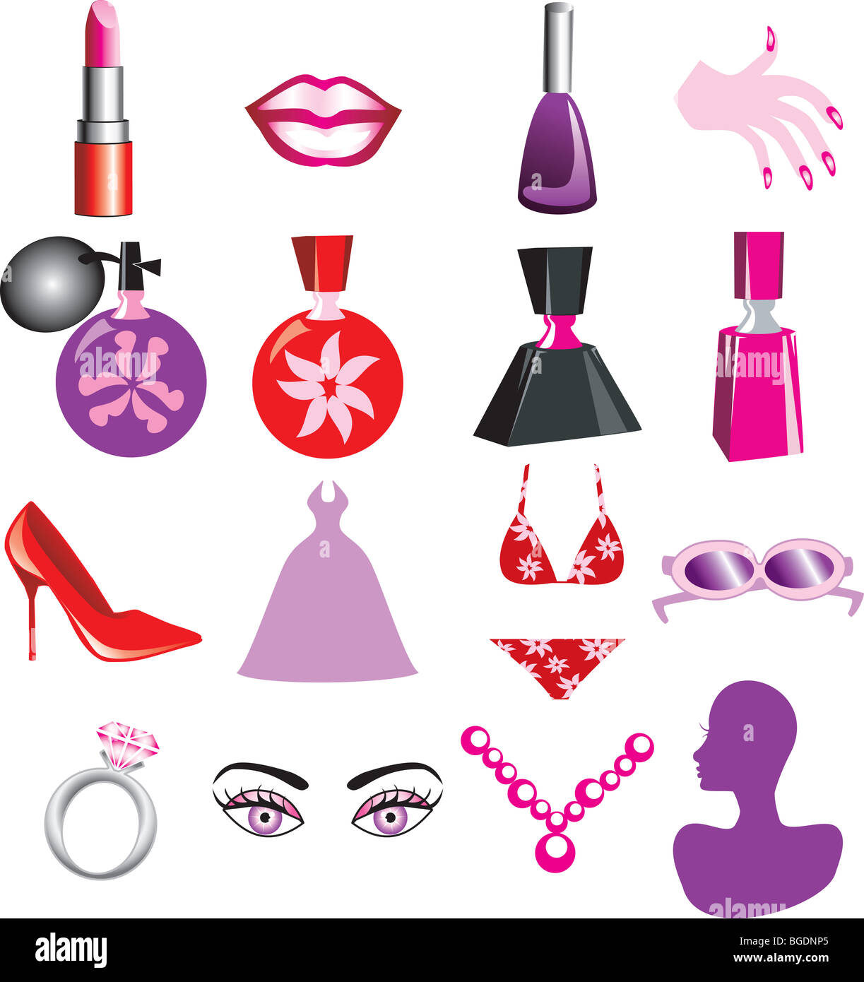 16 Vector Icons for Beauty or Fashion. Also available as buttons and in ...
