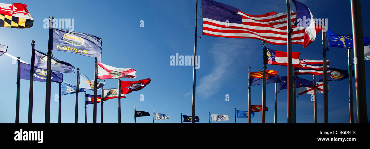 Flag display in Brooklyn, Iowa Stock Photo - Alamy