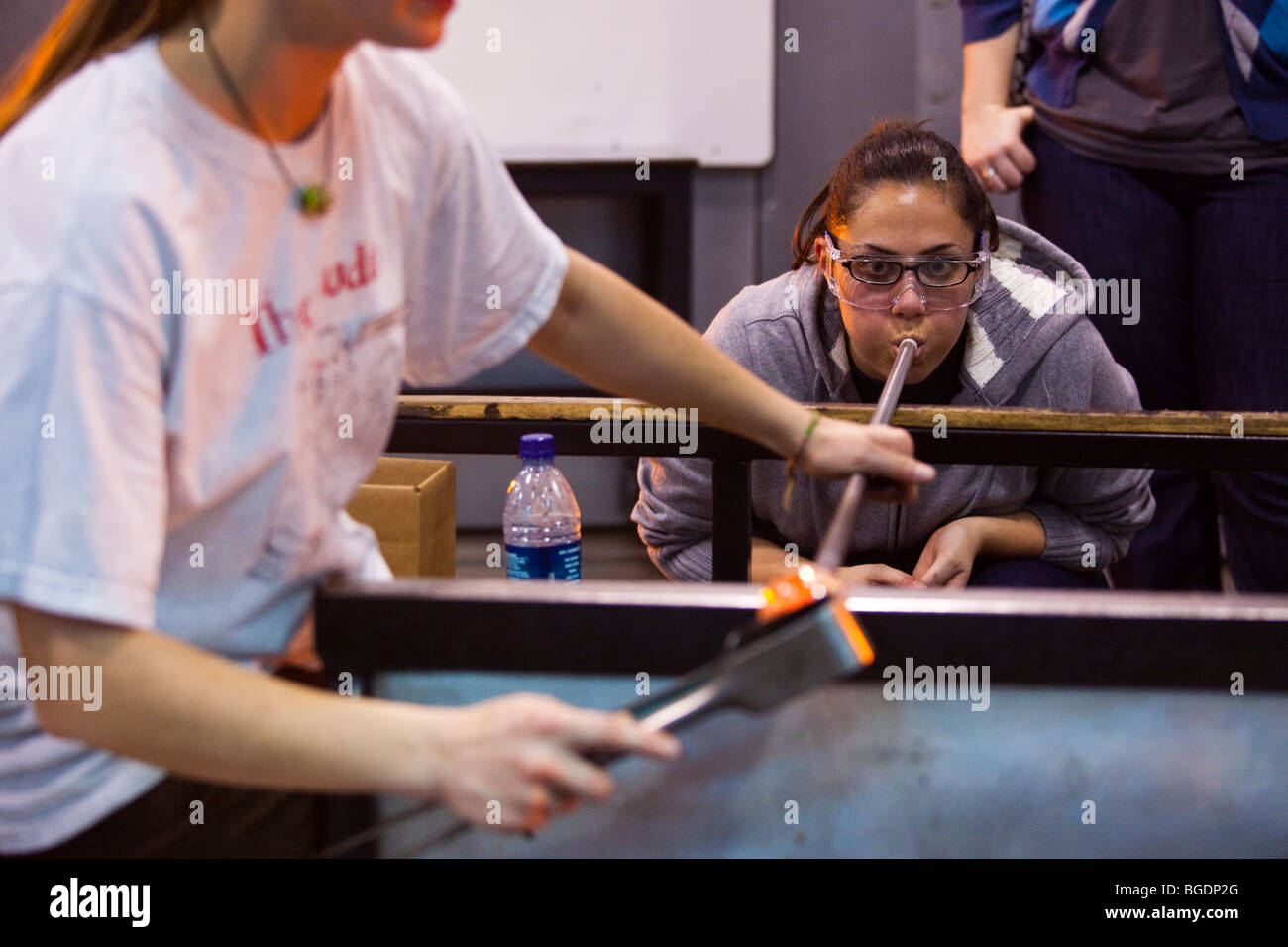 Glass making activity at the Corning Museum of Glass in Corning, New ...