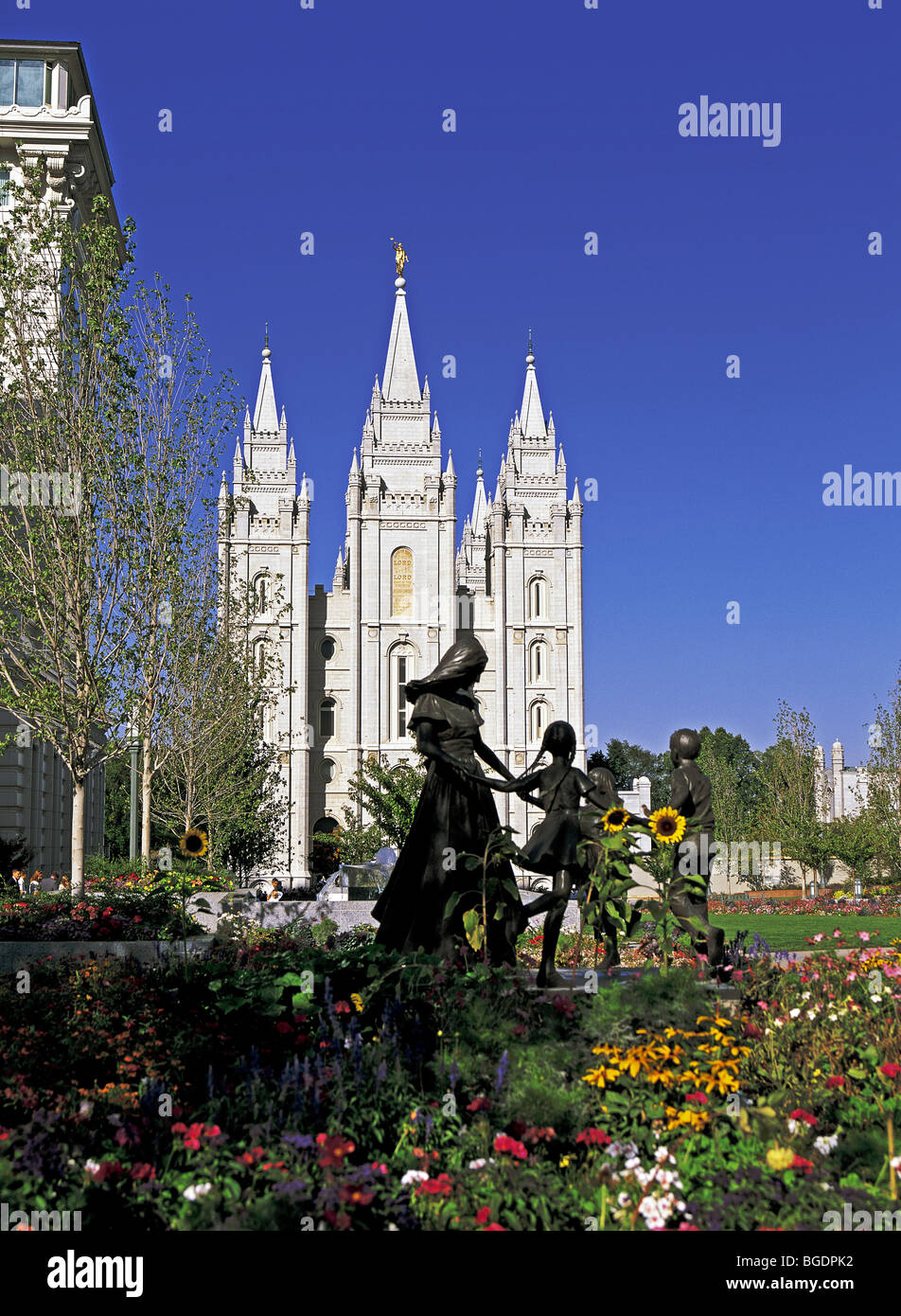 Mormon Temple in Temple Square at Salt Lake City Utah USA Stock Photo ...