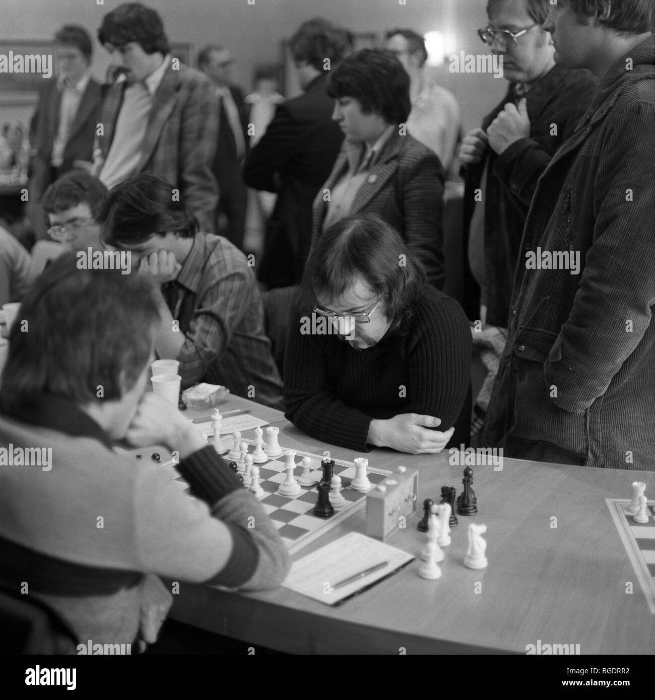 International Master Michael Basman (seated, centre) at the ...