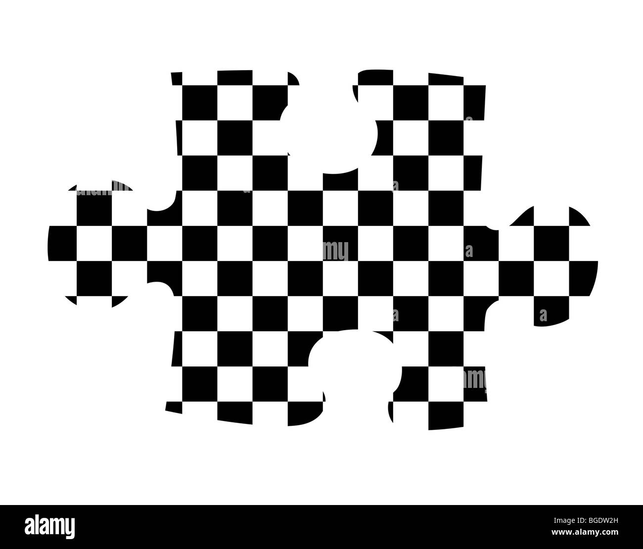 Checkered puzzle piece Stock Photo - Alamy