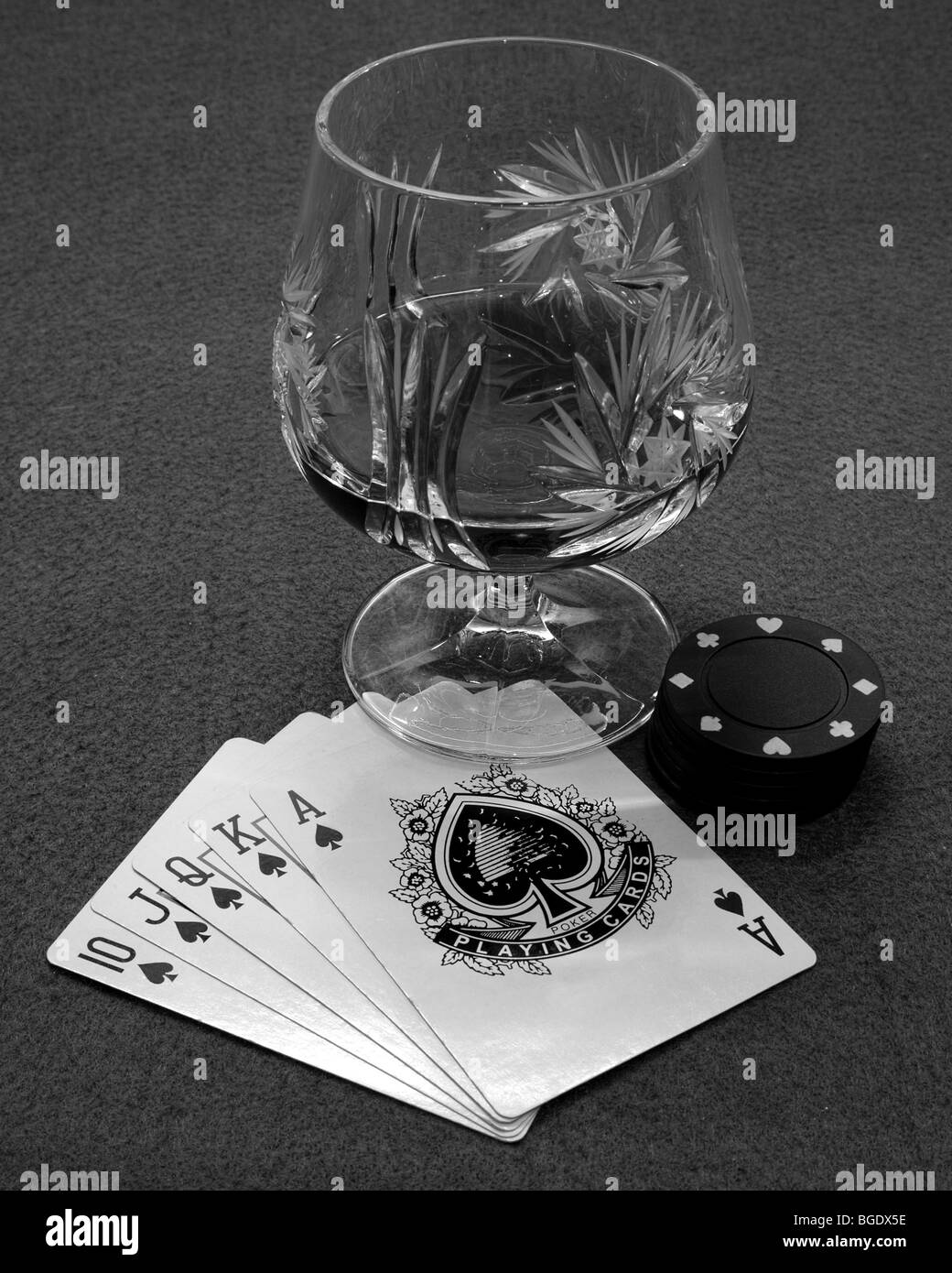 Royal Flush Black And White