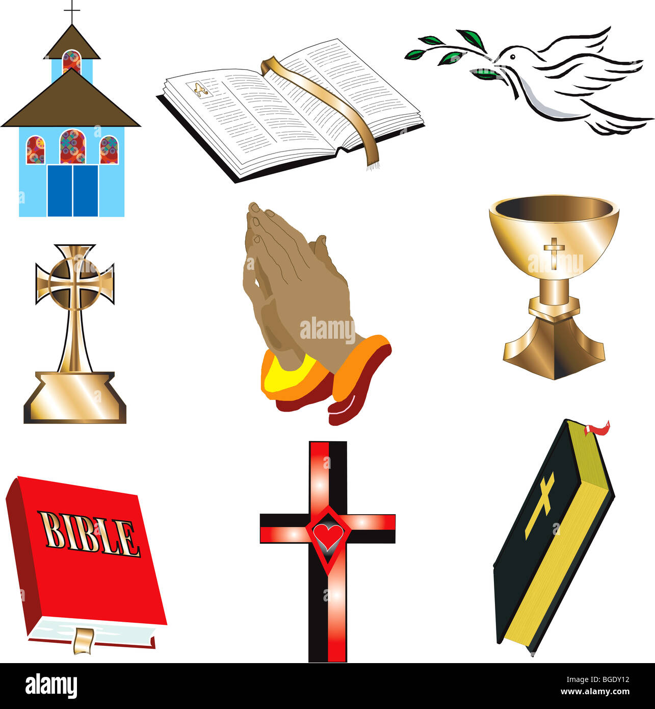Church Icons 1 Vector, Illustration of 9 church/Christian icons Stock ...
