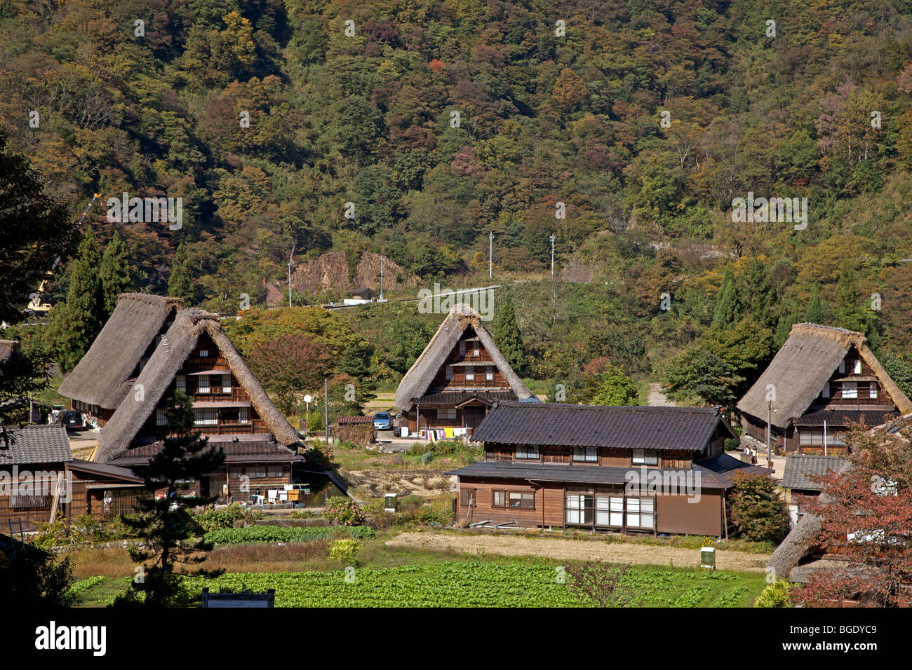 Thatched farmhouses of Suganuma Village, Toyama Prefecture, Japan Stock ...