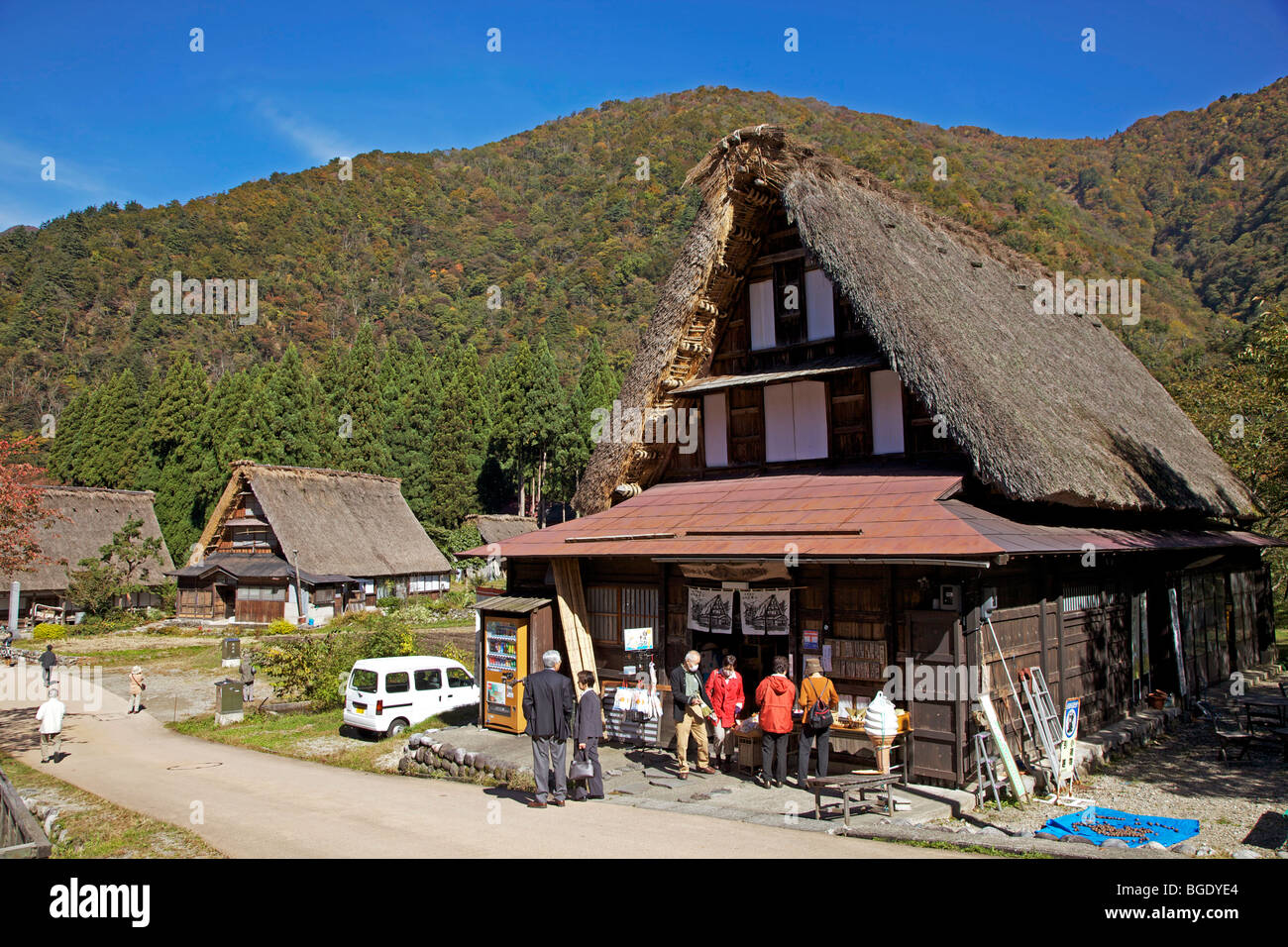 Thatched farmhouses of Suganuma Village, Toyama Prefecture, Japan Stock ...