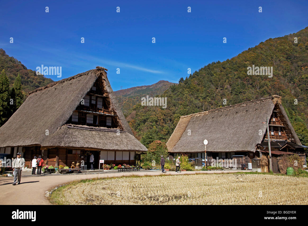 Thatched farmhouses of Suganuma Village, Toyama Prefecture, Japan Stock ...