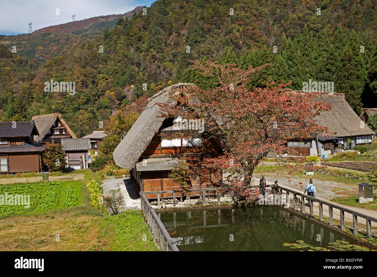 Thatched farmhouses of Suganuma Village, Toyama Prefecture, Japan Stock ...