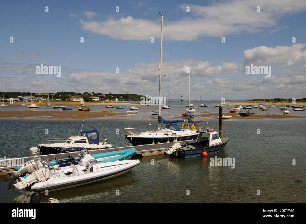 Bembridge Harbour situated on the eastern shores of the Isle of Wight ...