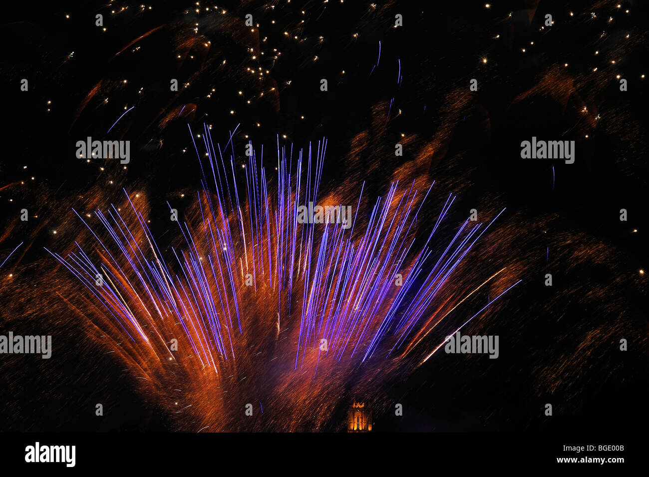Fireworks Blue And Orange High Resolution Stock Photography and Images ...