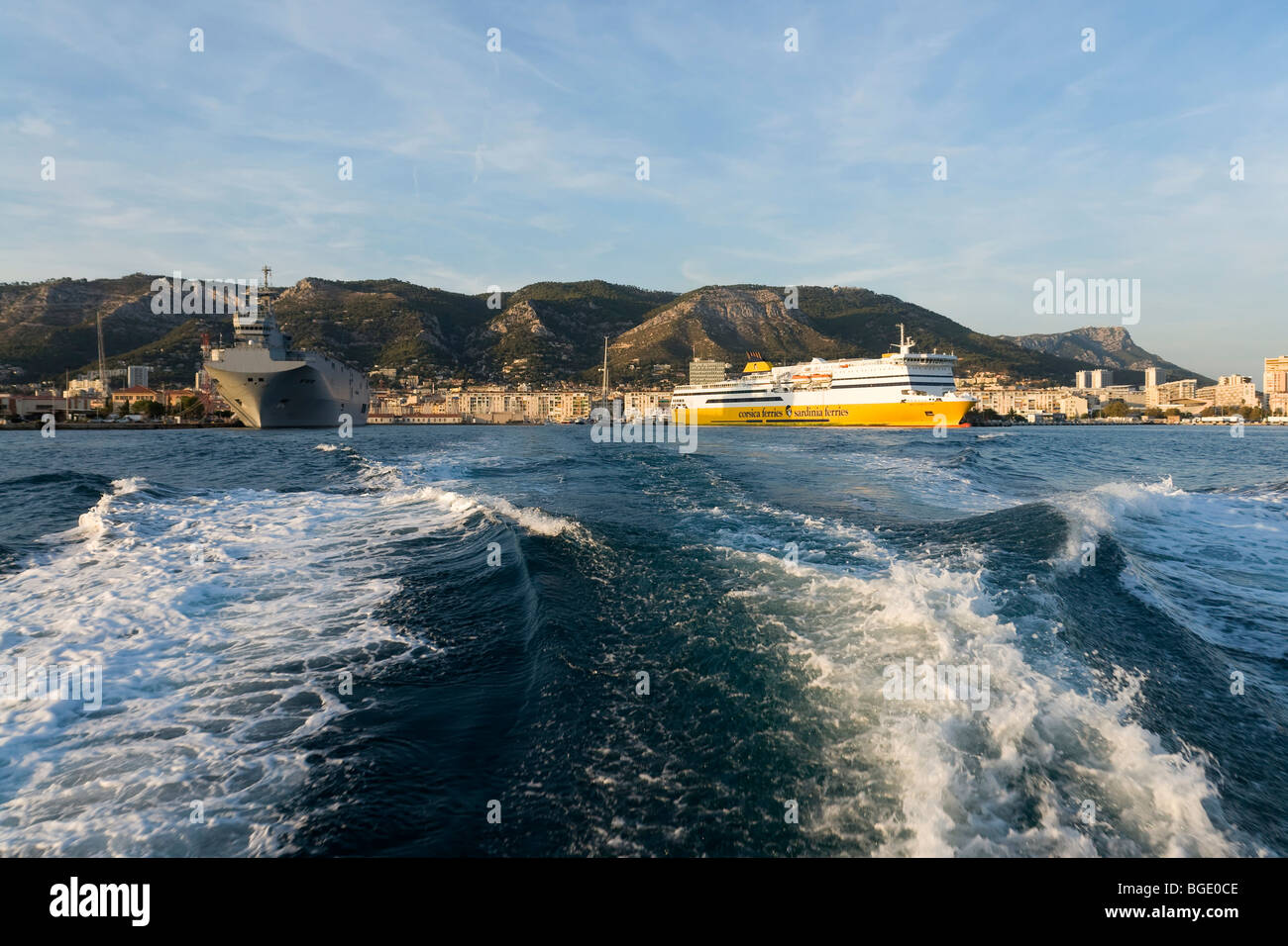 Port of Toulon from a boat Stock Photo - Alamy