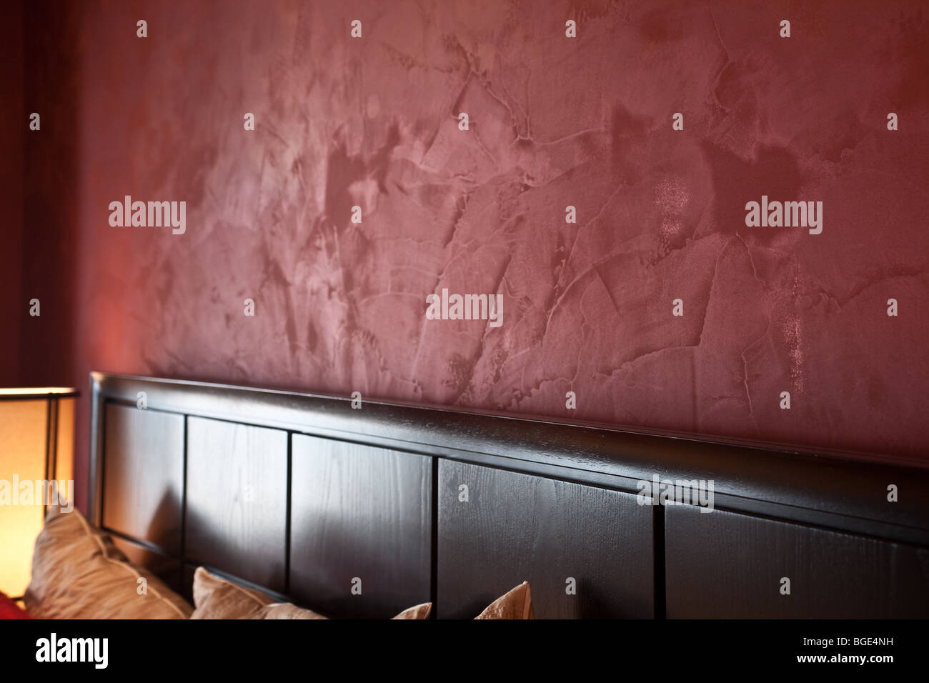 bead stead red wall texture pillows sleep lamp interior design wood ...