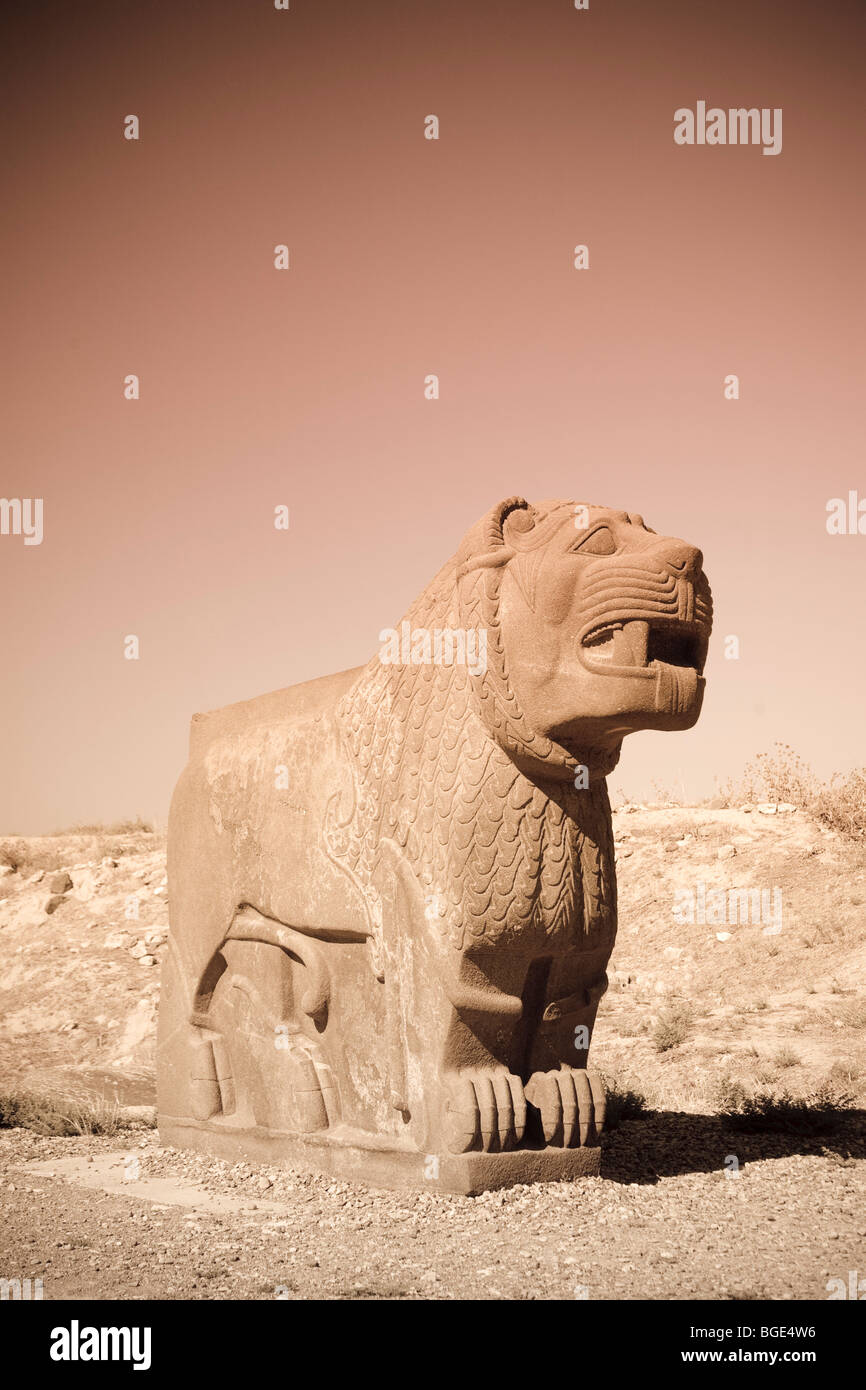 Syria, Aleppo, The 8th BC Century Hittite temple of Ain Dara, Lion ...