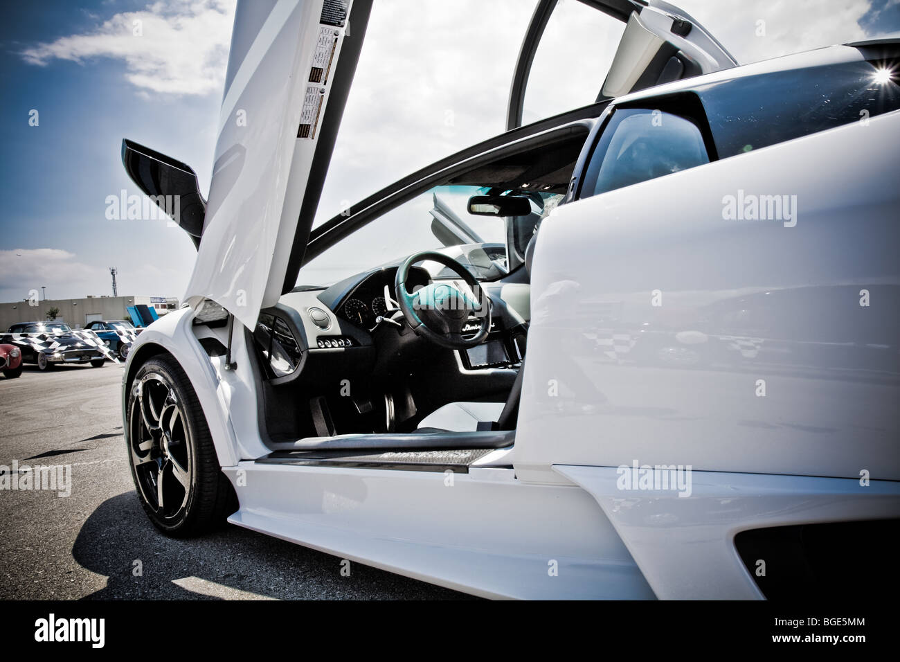Outdoor exotic and luxury car show in the summer featuring Lamborghini ...