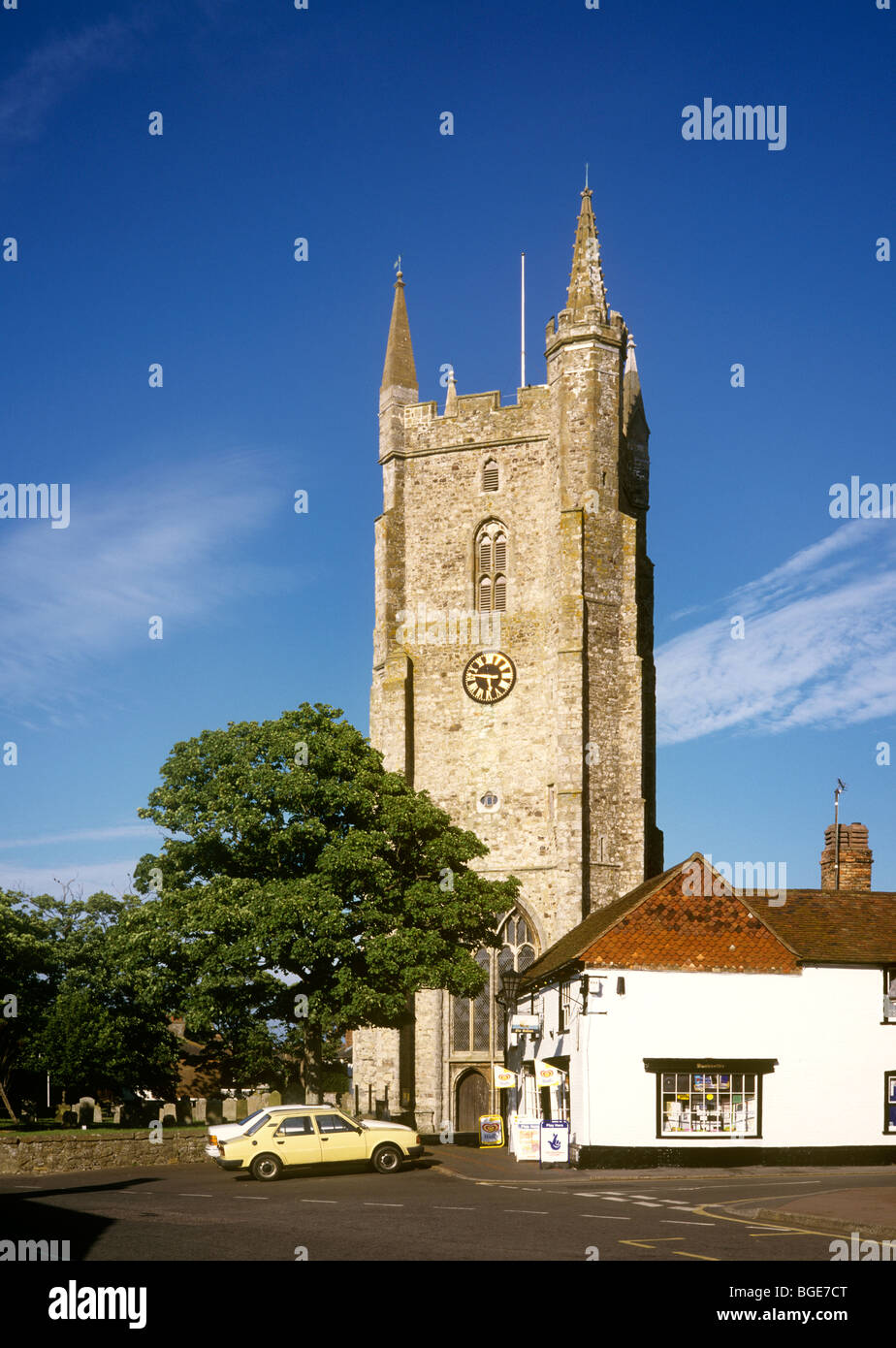 UK, England, Kent, Romney Marsh, Lydd Village, All Saints Church and ...