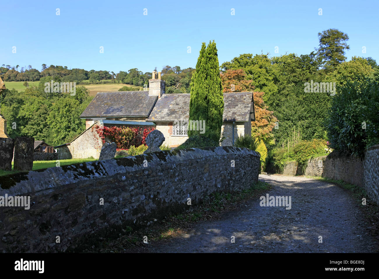 Rural Dorset village housing dating from the 17th and 18th century at ...