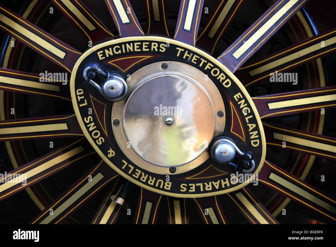 Wheel hub of a Charles Burrell and Sons Ltd Traction Engine Stock Photo ...