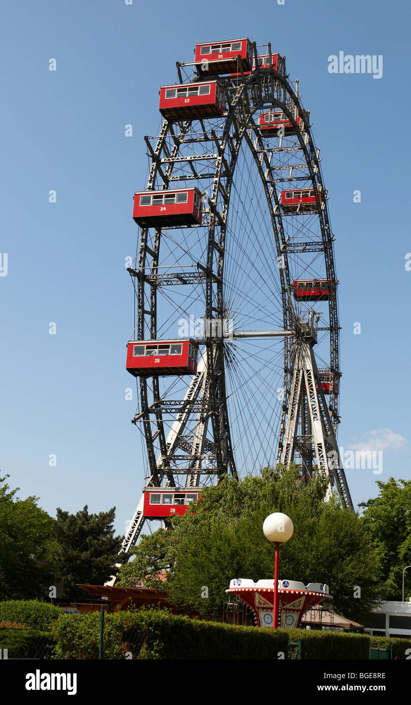 The Wiener Riesenrad (Viennese ferris wheel) erected in 1897 Stock ...