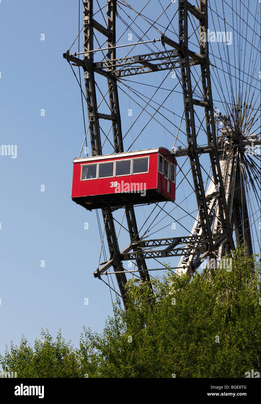 The Wiener Riesenrad (Viennese ferris wheel) erected in 1897 Stock ...