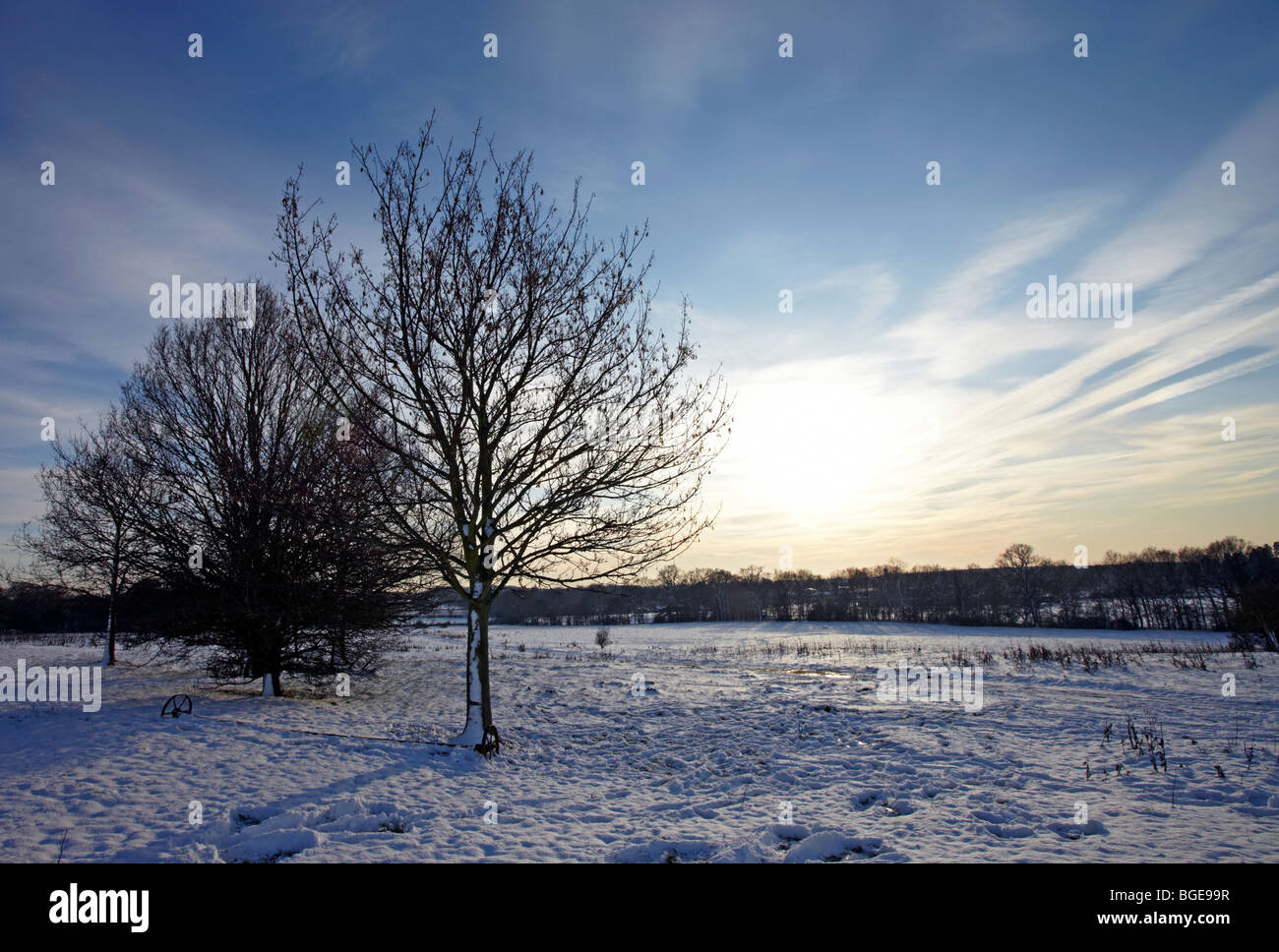 Redhill Surrey winter snow scenes Stock Photo - Alamy