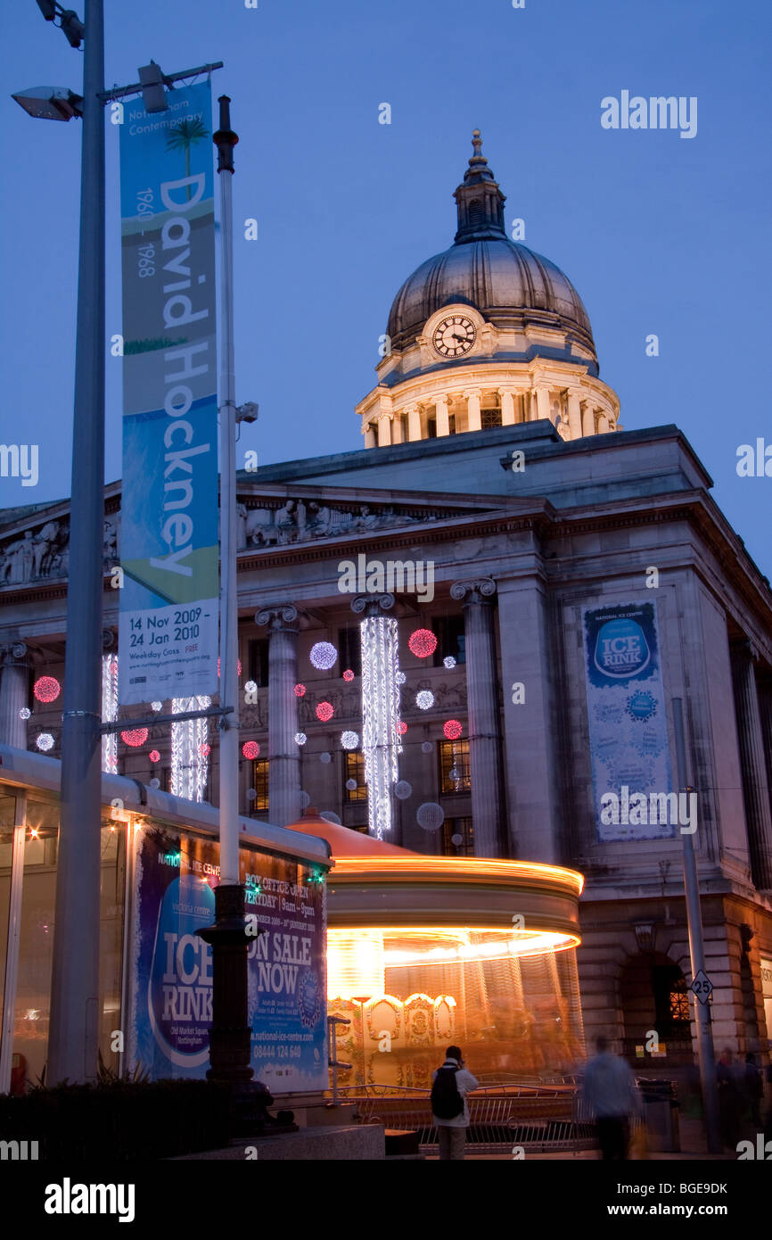 Ice Rink and carousel in front of the Council House at Christmas ...