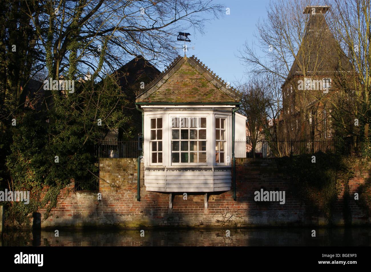 Georgian gazeboson the River Lea, Ware, Hertfordshire, England Stock ...