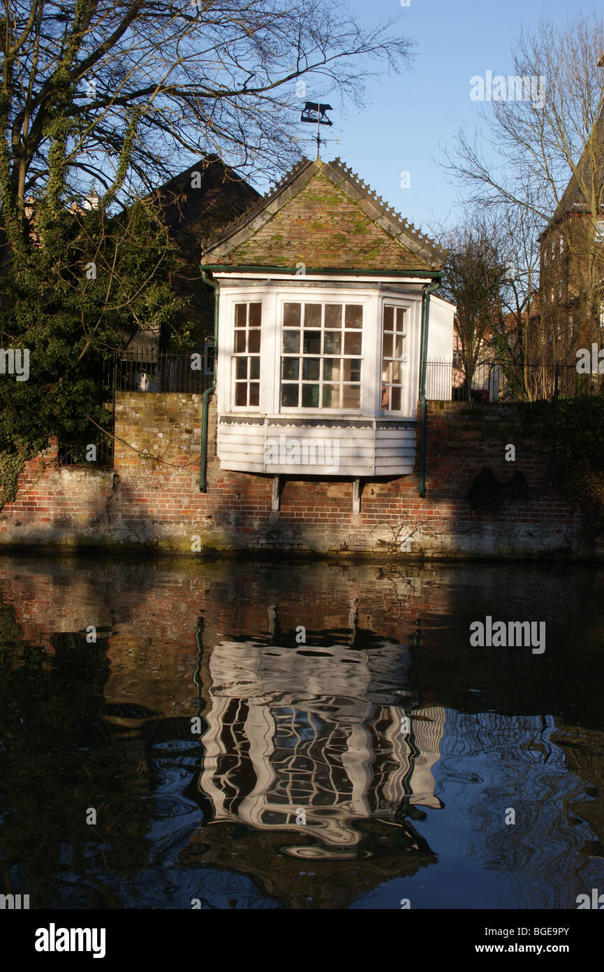 Georgian gazebo on the River Lea, Ware, Hertfordshire, England Stock ...