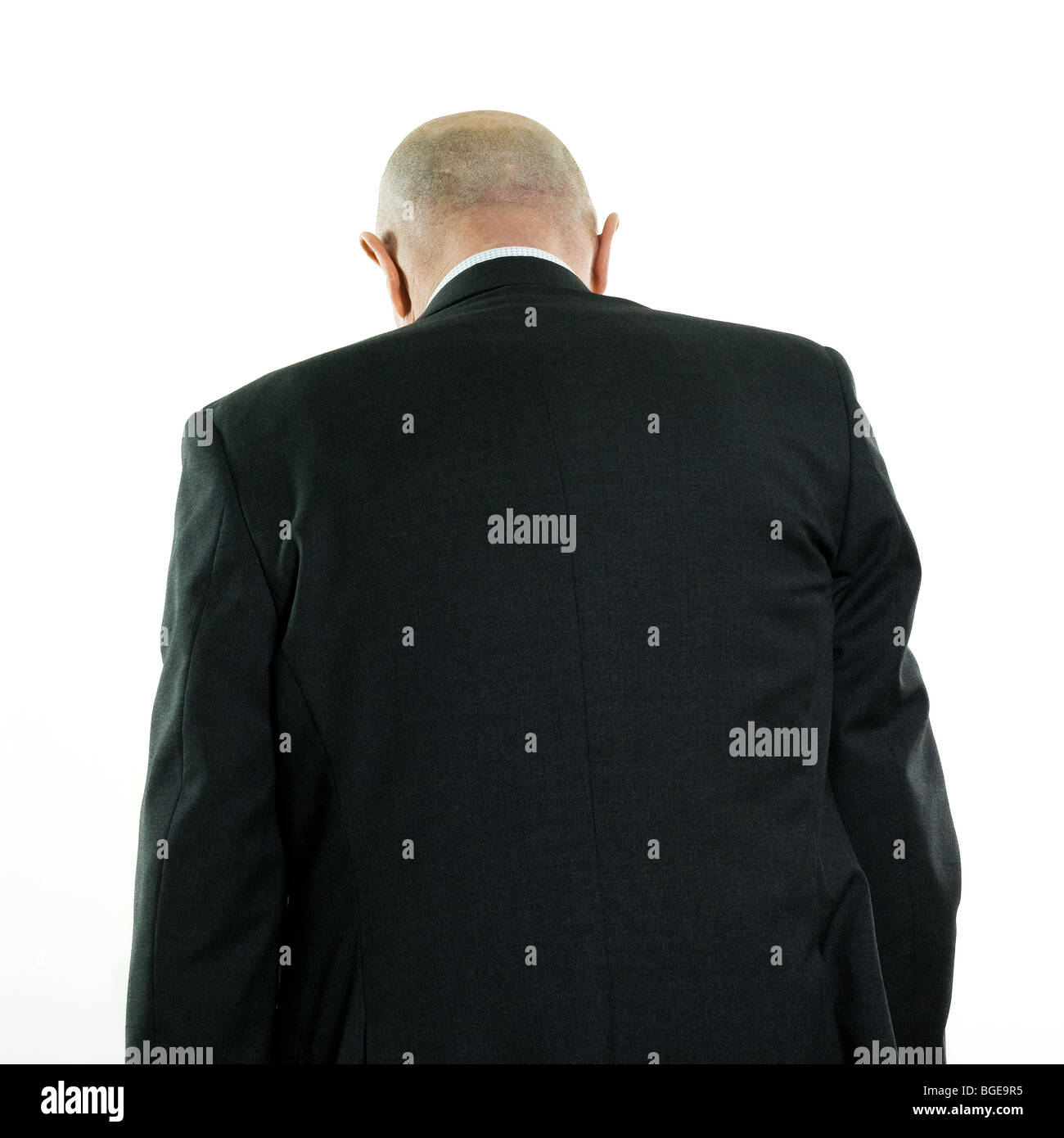 studio portrait isolated on white background of a man senior back Stock ...