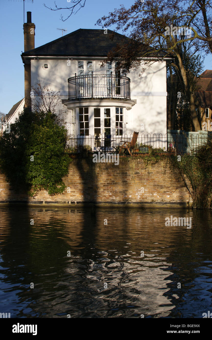 Georgian house on the River Lea, Ware, Hertfordshire, England Stock ...