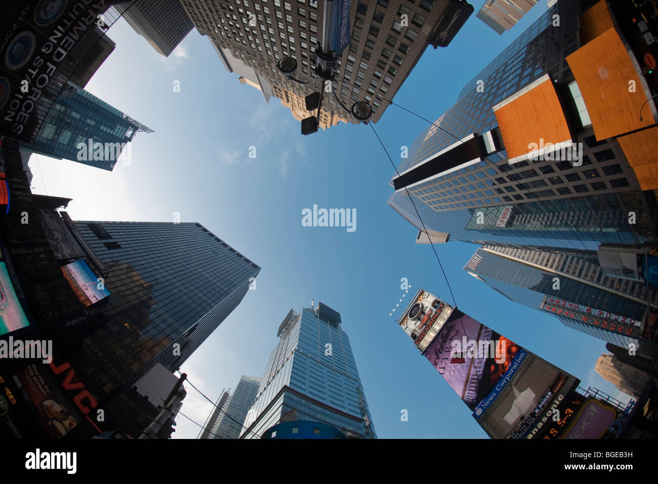 A fisheye view of Times Square Stock Photo - Alamy
