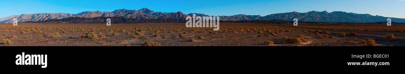This is a panorama of the Amargosa mountain range in Death Valley ...
