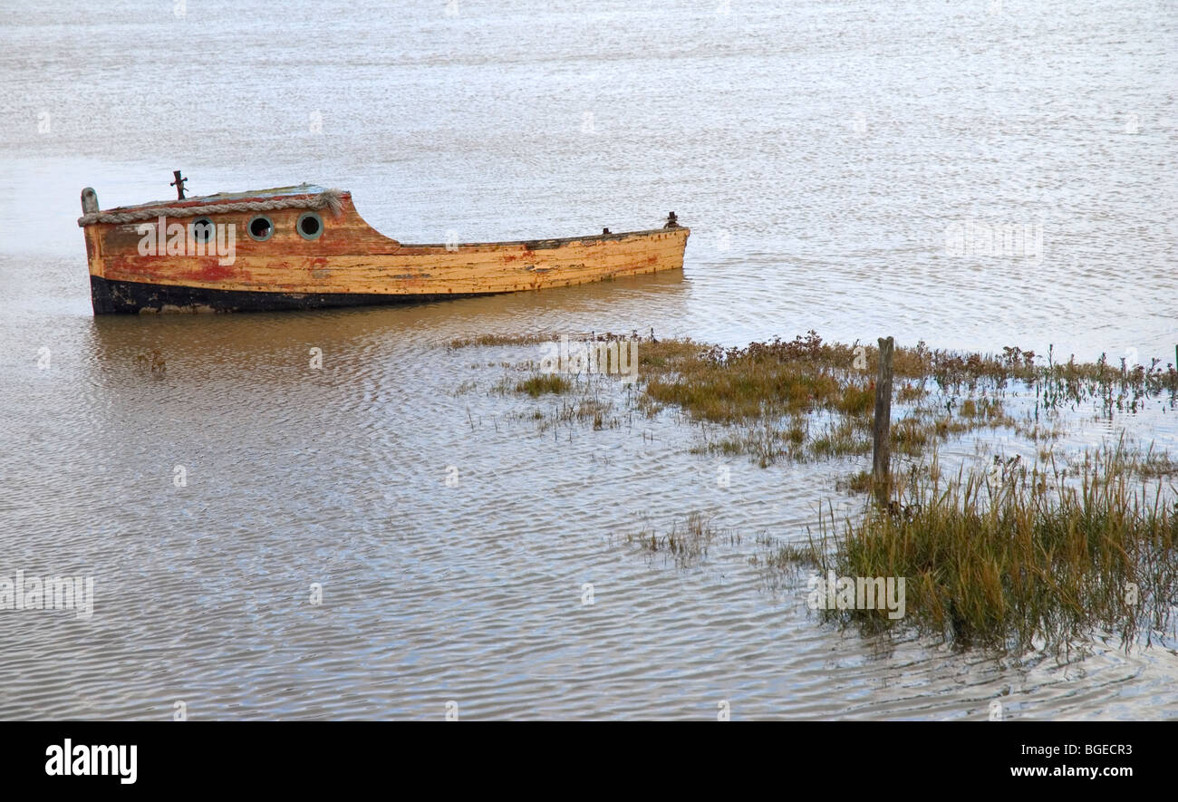 Sunken boat on the River Ore Orford Suffolk England Stock Photo - Alamy