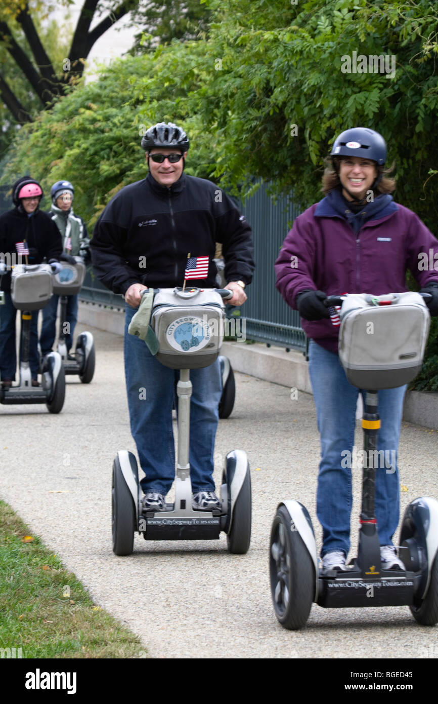 Tourists sightsee around Washington DC on Segway personal transporters ...