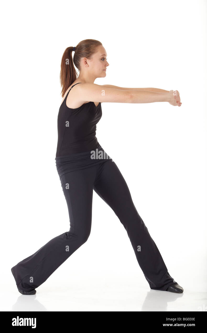 young modern jazz dancer on a white background Stock Photo - Alamy