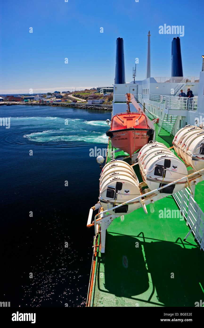 Life Rafts on the M/V Caribou as it arrives at Port aux Basques in ...