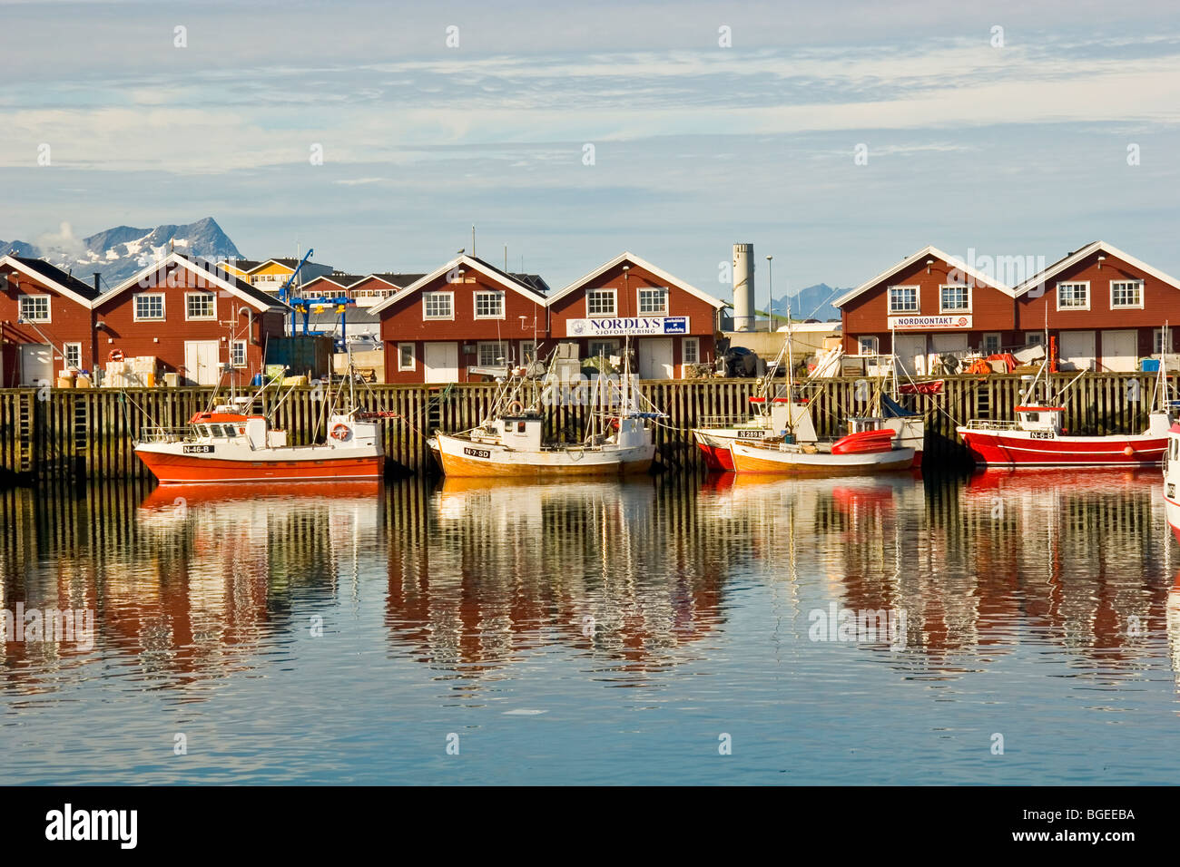 A clear sunny day brings out the colors in Bodo's fishing harbor Norway ...