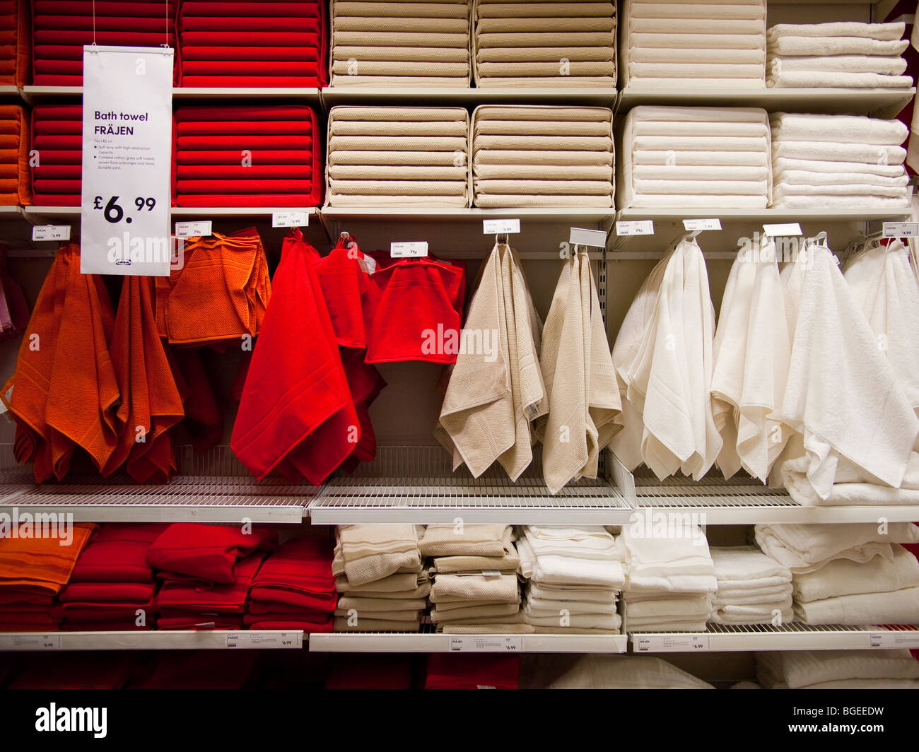 Towels on display in an IKEA superstore Stock Photo - Alamy
