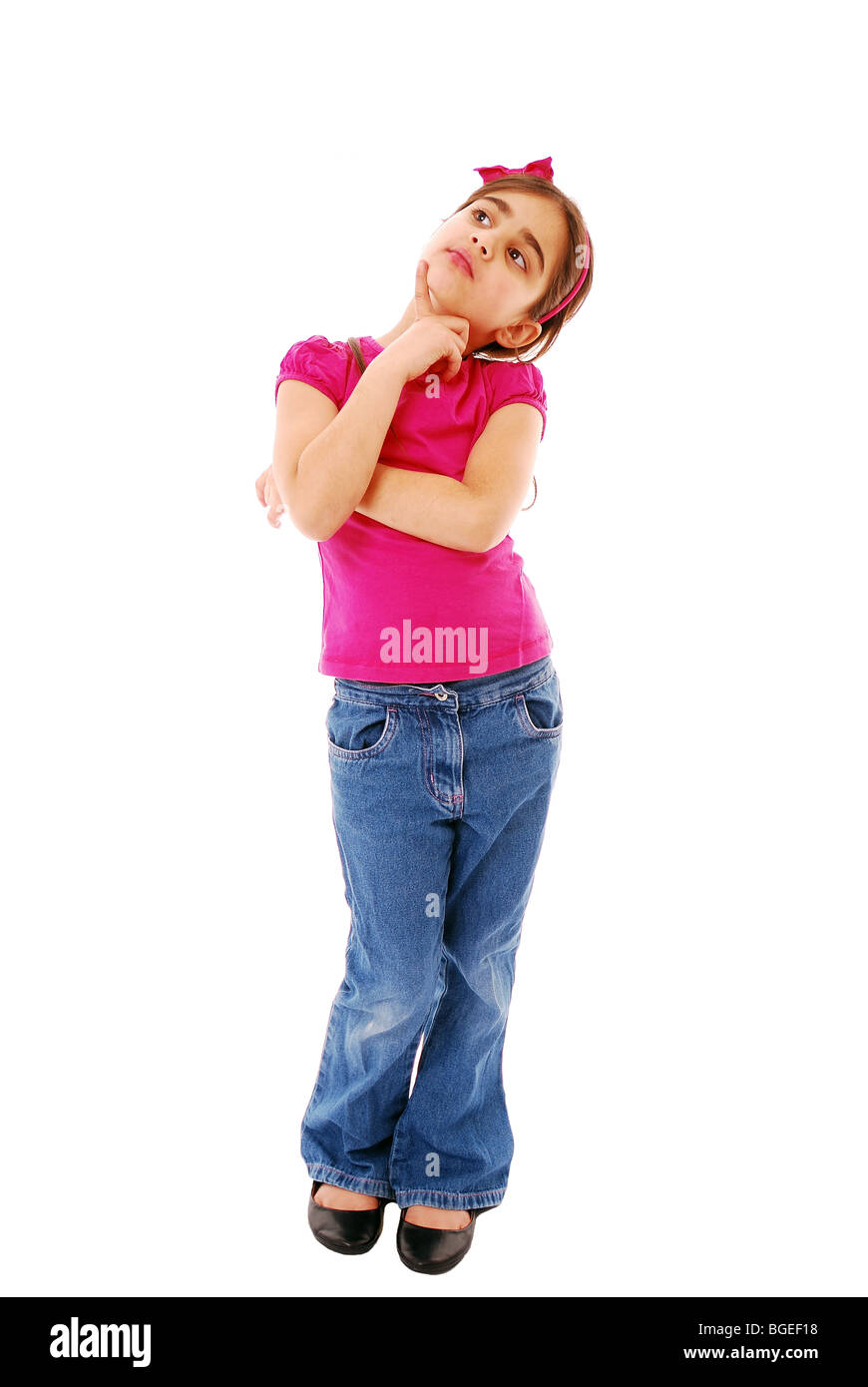 Young girl thinking Stock Photo - Alamy