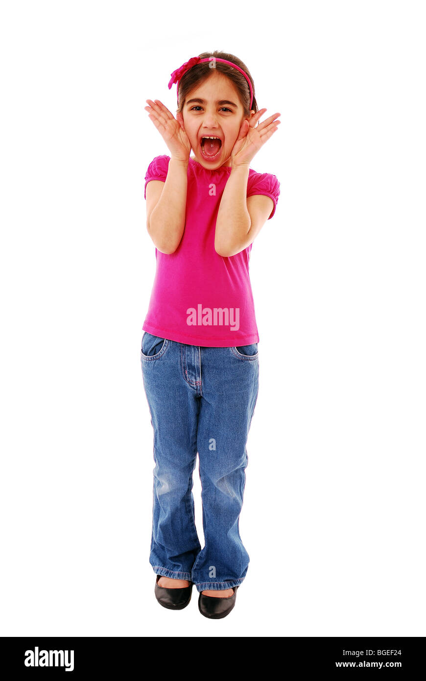Young girl screaming Stock Photo - Alamy