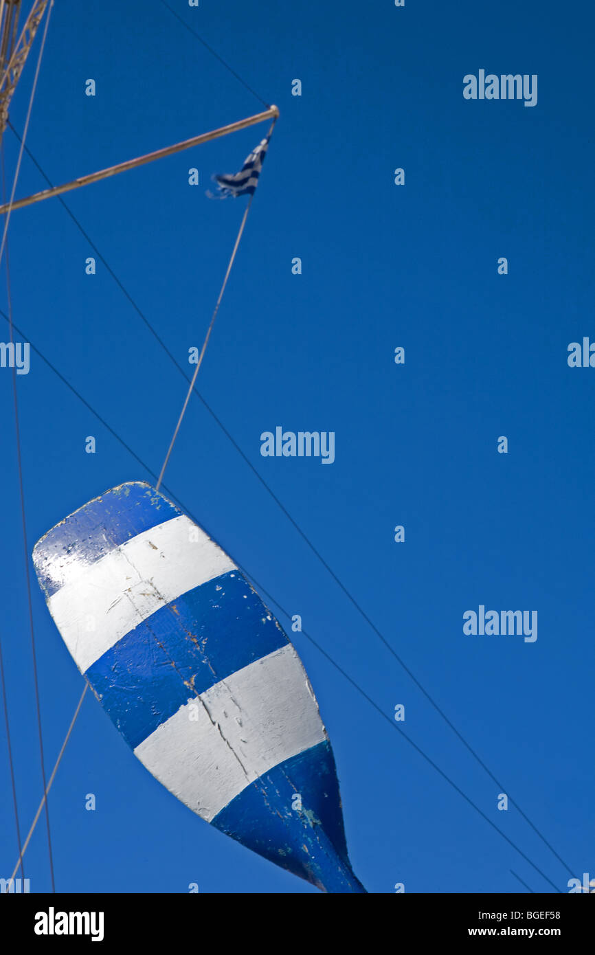 Oar blade in greek colours Stock Photo - Alamy