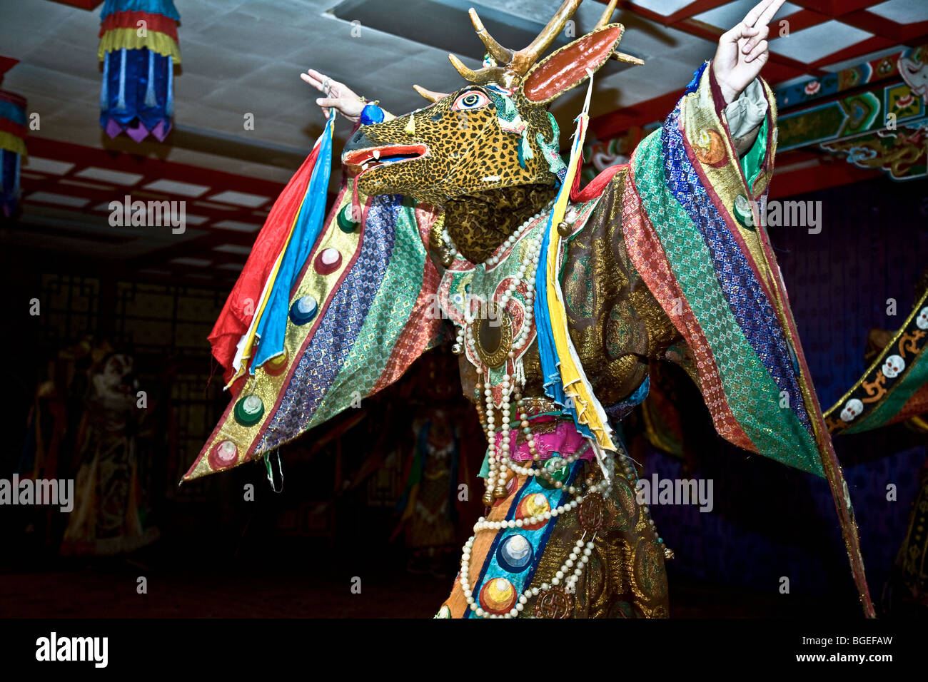 Mongolian acrobats dancers and musicians in traditional costumes Stock ...